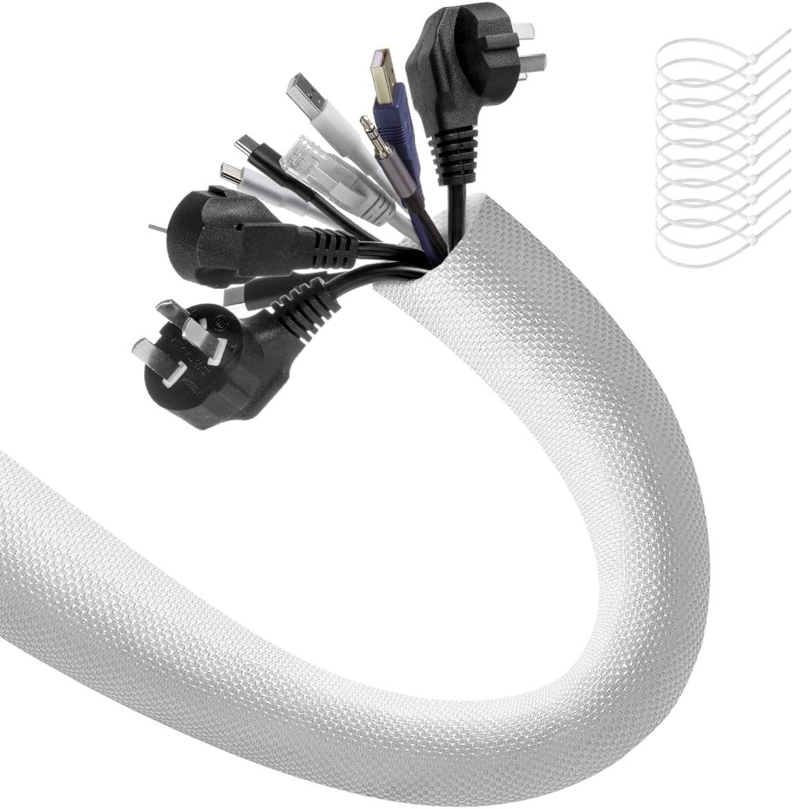 Amazon.com: CrocSee 10ft - 3/8 inch Braided Cable Management Sleeve ...