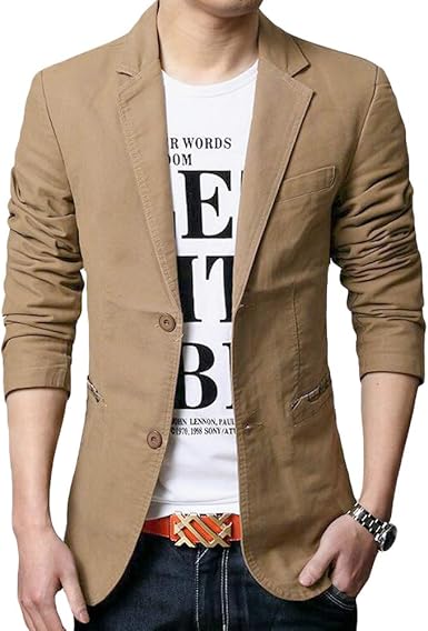 Cloudstyle Mens Casual 2 Buttons Slim Fit Jacket Lightweight Formal ...