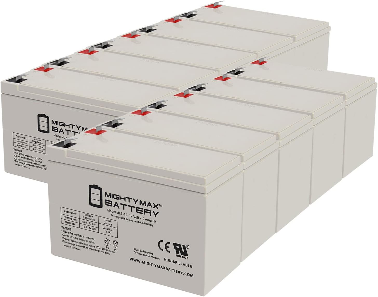 Amazon.com: 12V 7Ah F2 Replacement Battery for JohnLite CY-0112-10 Pack ...