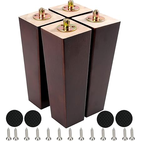 Amazon.com: 8 inch Wooden Furniture Legs, Tchosuz Pack of 4 Mid Century ...