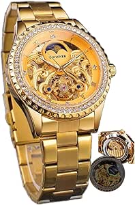 Amazon.com: DAXIAOYU Gold Skeleton Watch for Men Mechanical Mens ...