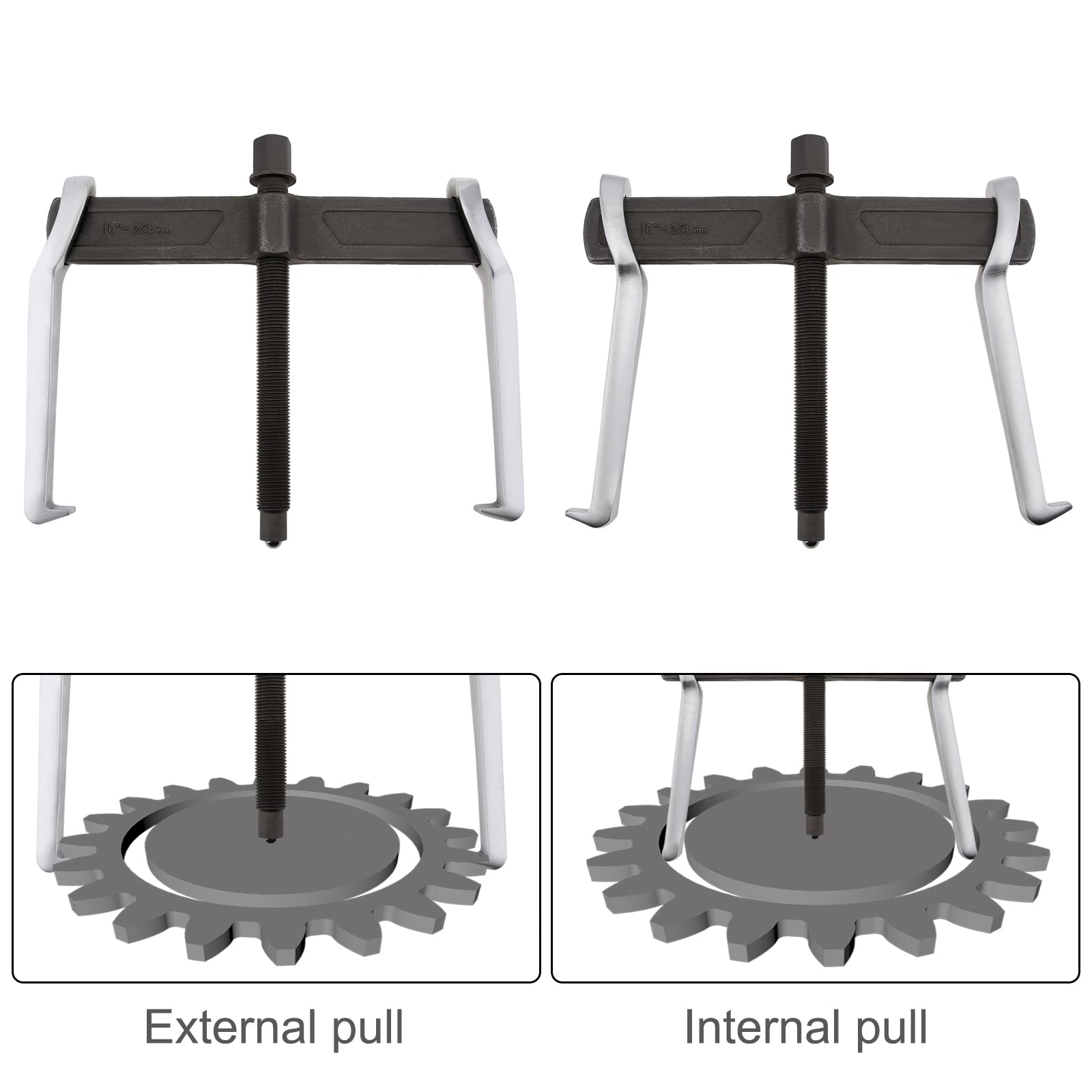 Snapklik.com : 10 Inch 2-Jaw Gear Puller, Adjustable CR-V Bearing ...