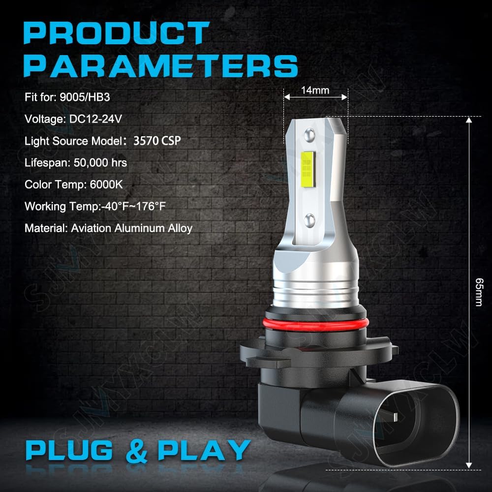 SJMYXCLW Bombillas LED 9005 H11 para faros delanteros, HB3 9005 de haz alto H11 kit combinado de ...