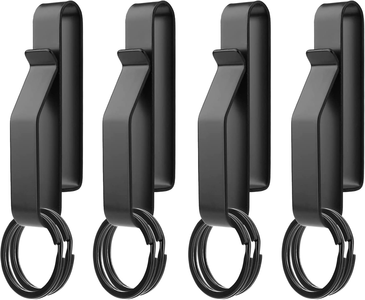 Taicols 4 Pcs Belt Key Clip Key Holder with 8 Pcs Removable Key Rings ...