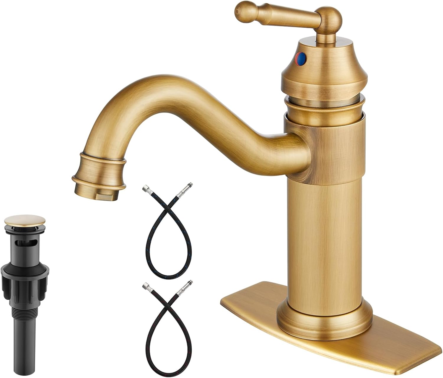 Heyalan Bathroom Basin Sink Faucet Brass One Hole Single Handle ...