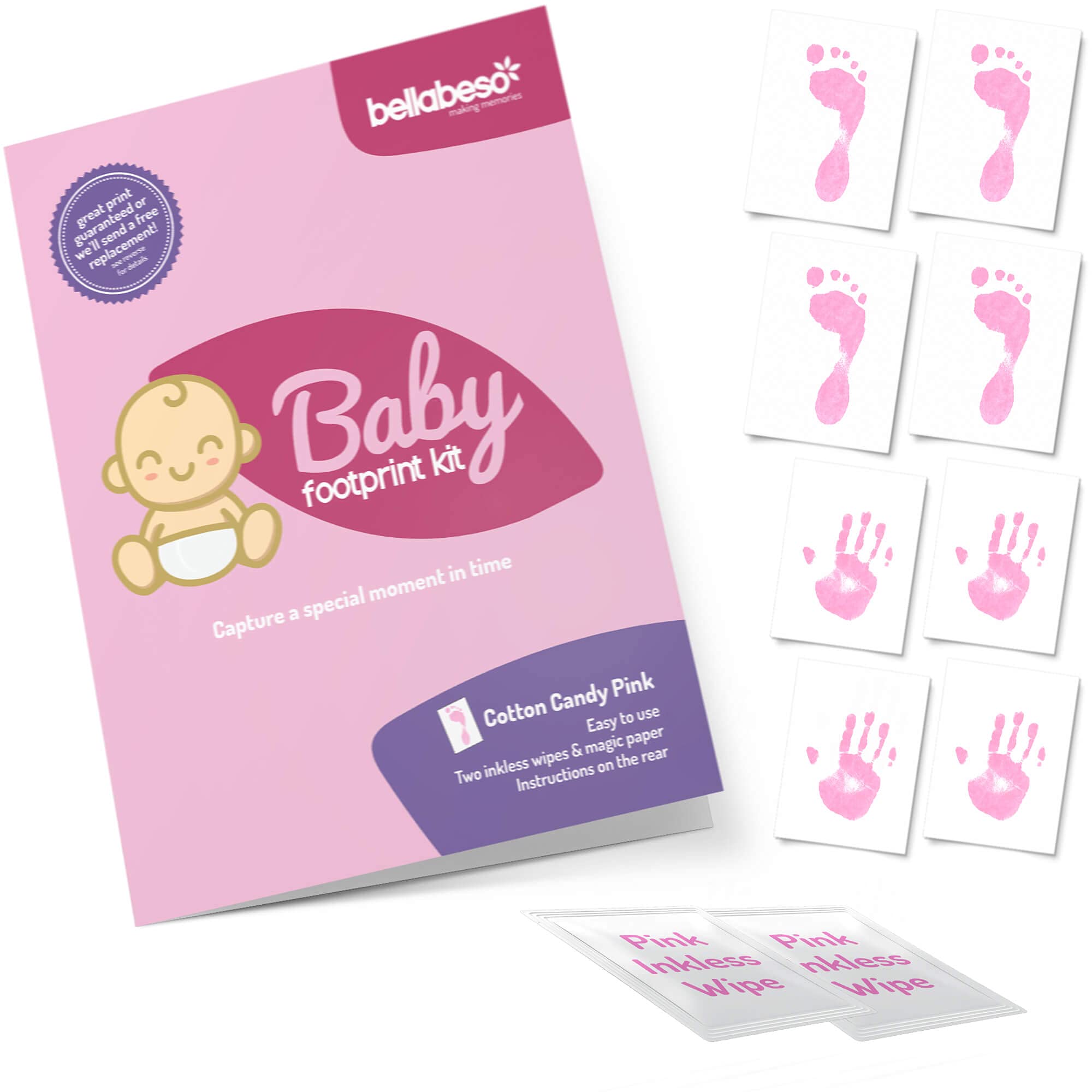 Buy Pink Baby Hand And Footprint Kit Mess Free Inkless Kit With Magic buy-pink-baby-hand-and-footprint-kit-mess-free-inkless-kit-with-magic