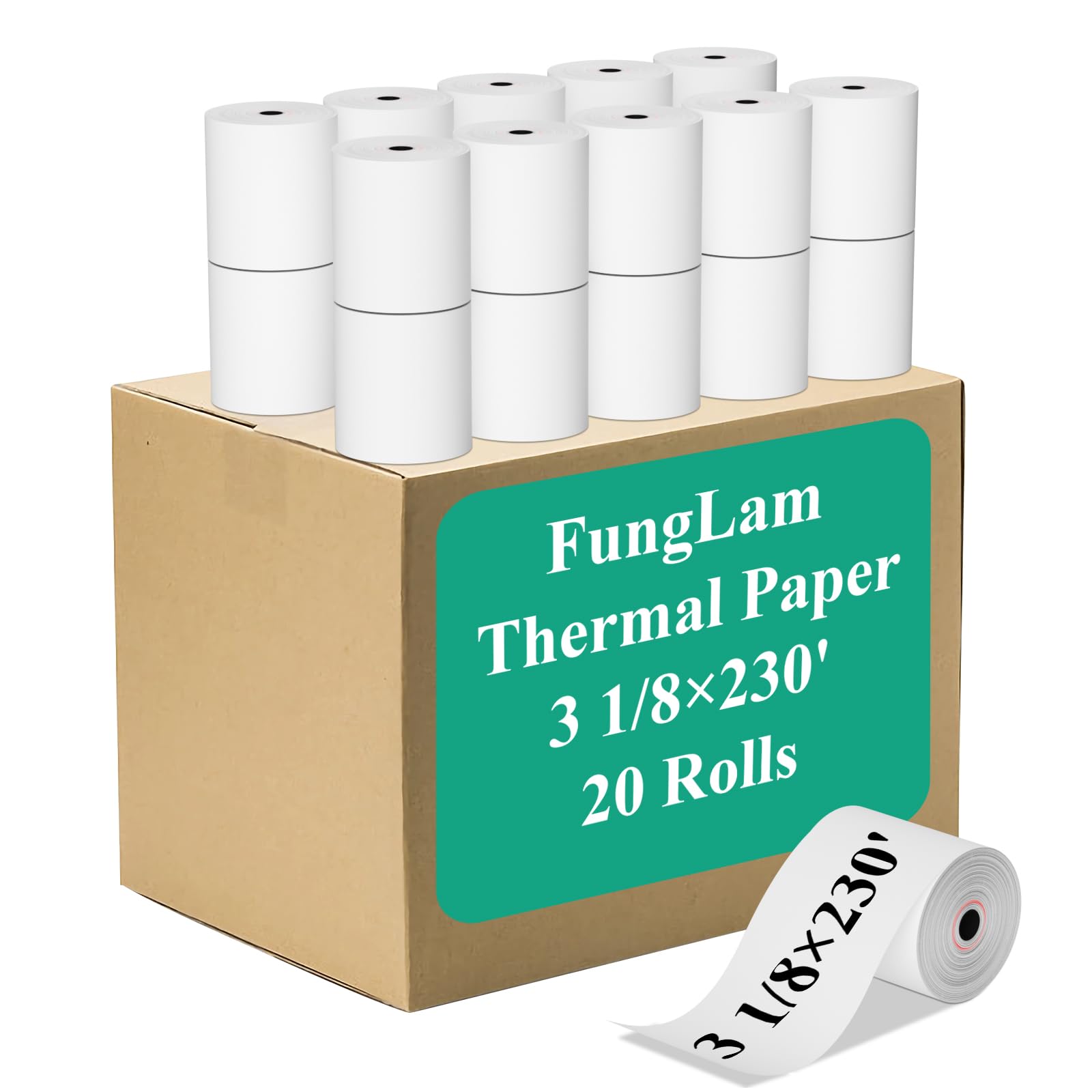 Snapklik.com : 3 1/8" X 230 Thermal Paper Rolls, Receipt Paper Roll ...