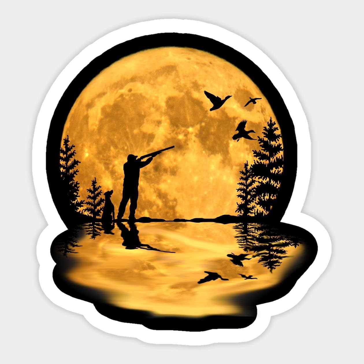 Amazon.com - Duck Hunting Duck Full Moon Night Sticker - Decal for ...