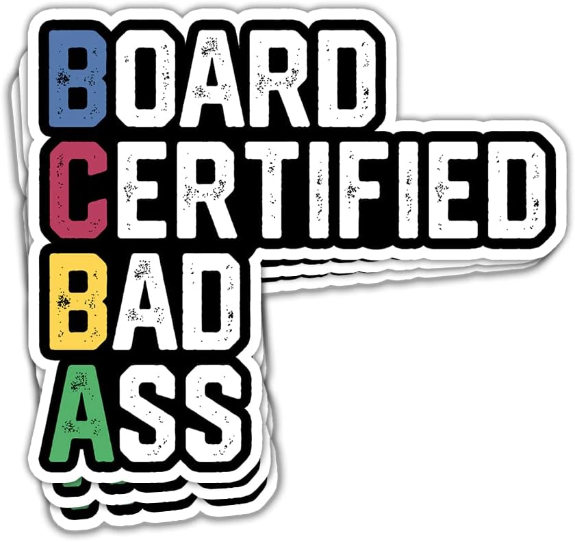 Amazon.com - HOSALA (3in - 3Pcs) BCBA Board Certified Badass Sticker ...