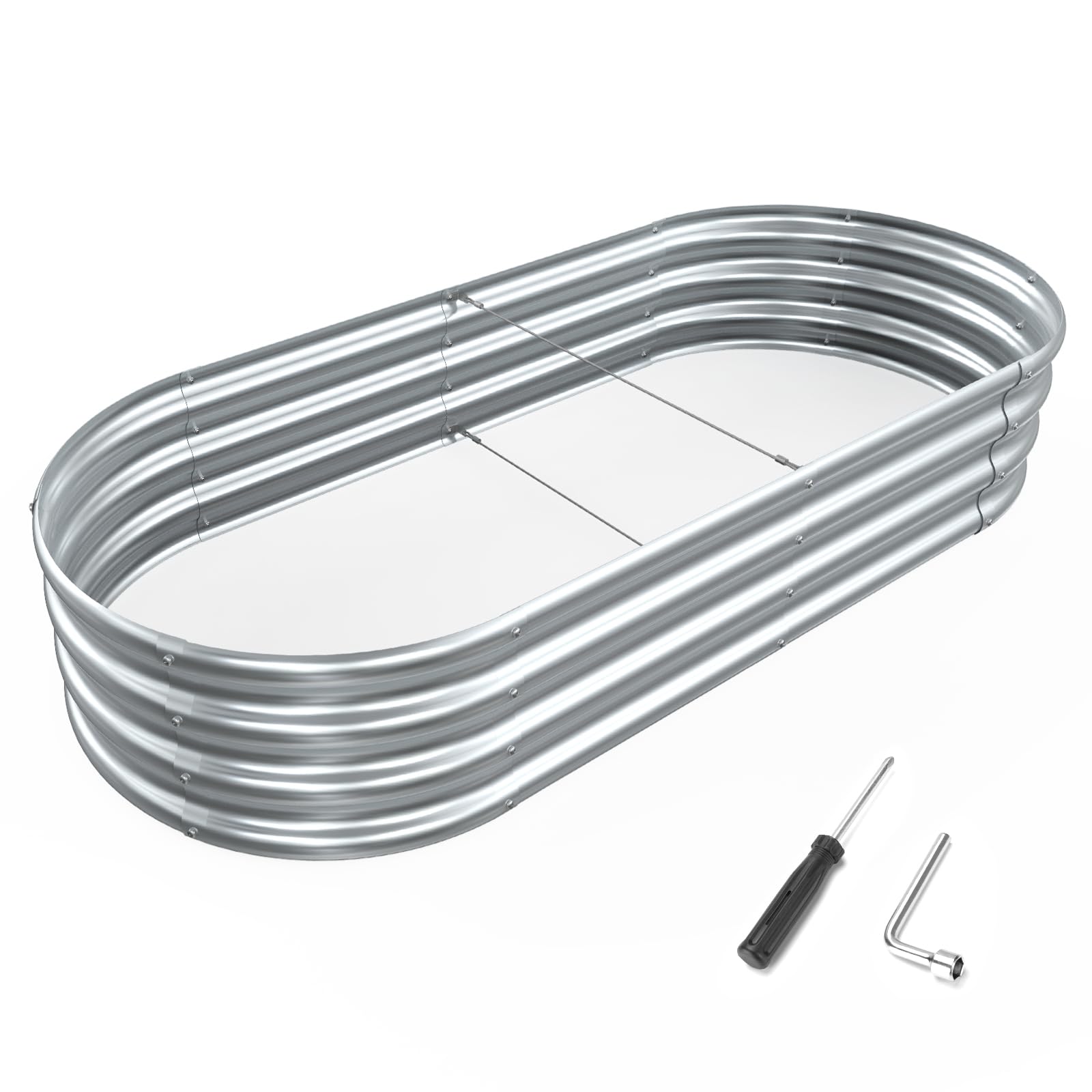 Snapklik.com : Galvanized Raised Garden Bed Kit, 7x3x1 Ft Galvanized ...