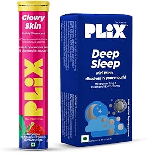 PLIX Beauty Sleep Combo - Deep Sleep 30 Mini Mints and Skin Glow ...