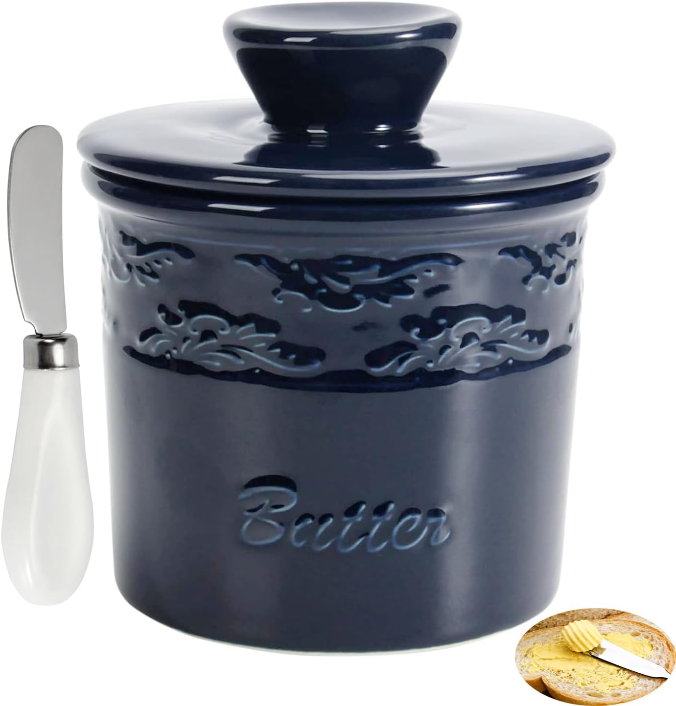 Amazon.com | TAOUNOA Butter Crock - French Butter Dish with Lid for ...