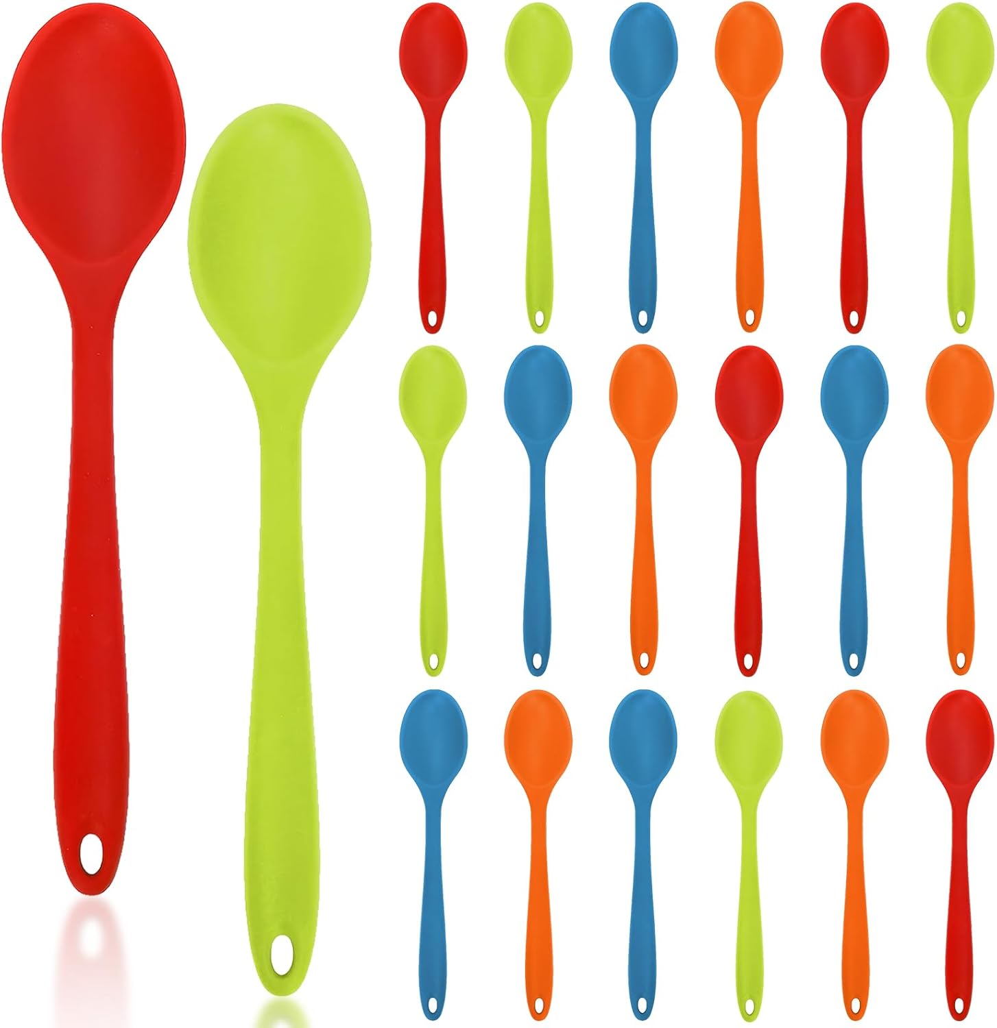 Amazon.com: TANEMUDO 20 Pcs Silicone Serving Spoons Set Small Nonstick ...
