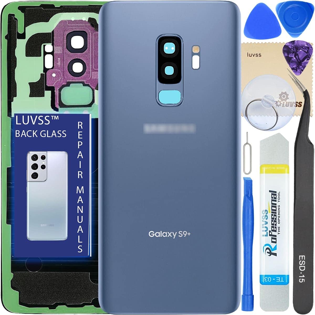 LUVSS for Samsung Galaxy S9+ Plus Back Cover Rear Replacement + Camera ...