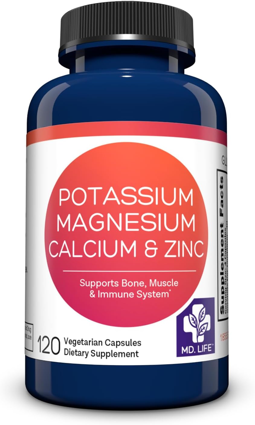 Amazon.com: MD. Life Potassium Magnesium Zinc Calcium Supplement ...