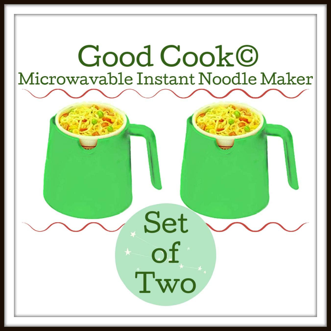 Amazon.com | Good Cook 2 Pack Microwave Instant Noodle Maker Green ...