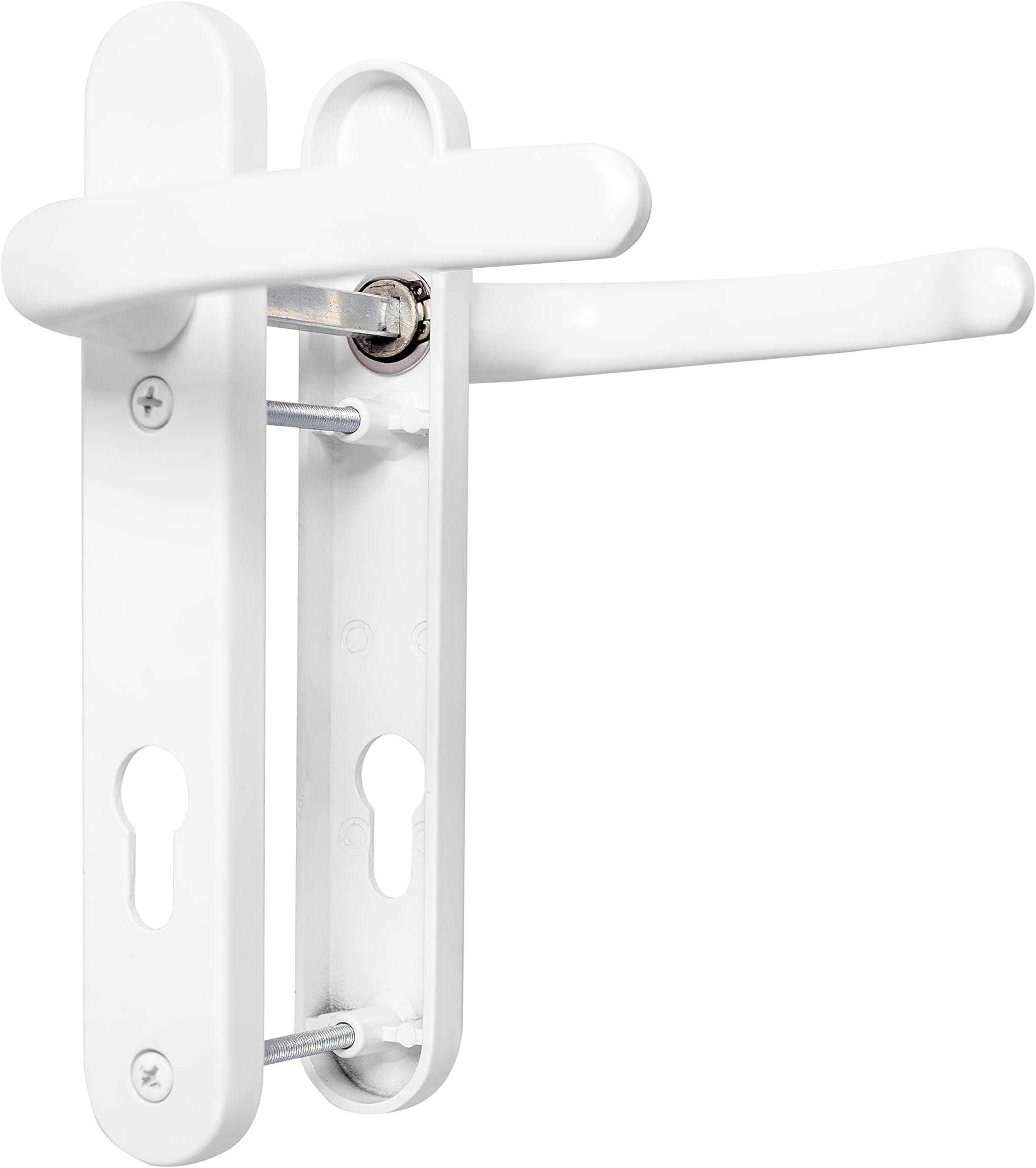 UPVC Door Handles Set - White - Lever/Lever - 92mm PZ (Centres) - 122mm ...