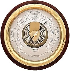 Amazon.com : Fischer Barometer Pascal, Brass-Mahogany 6.7" / 170 mm ...