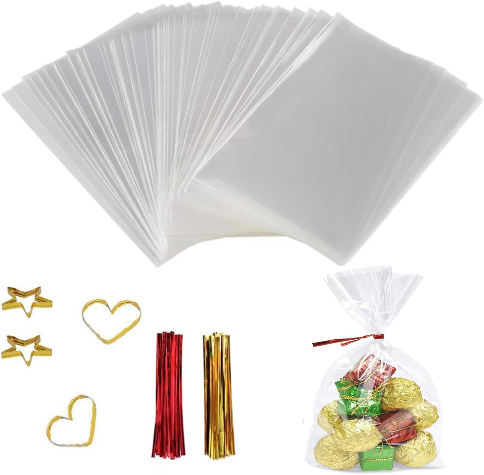 Rayher Sachets cadeau en cellophane, transparent, 10 pces, 95x160mm ...