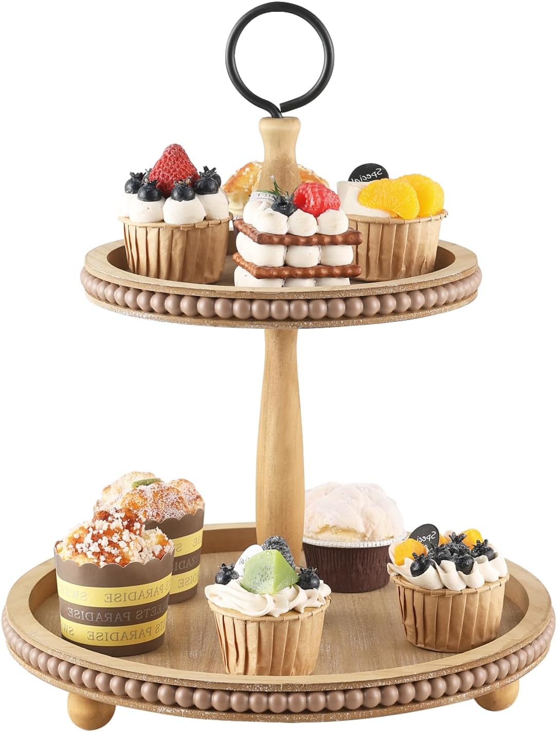 Amazon.com: Barenthal Wood Fiber 2 Tier Stand, Cupcake Dessert Stand ...
