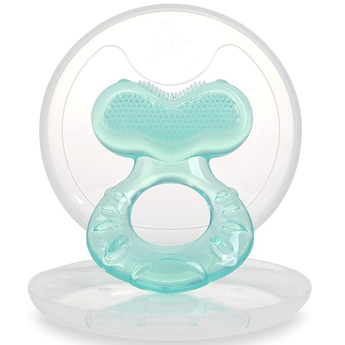Amazon.com : Nuby Silicone Teethe-EEZ Teether with Bristles, Includes ...