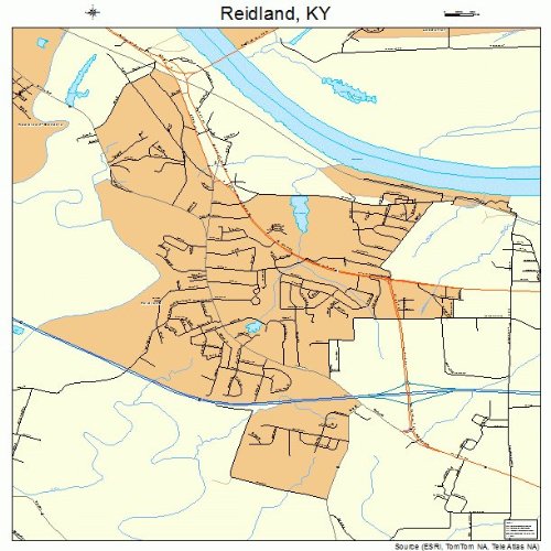 Large Street & Road Map of Reidland, Kentucky KY - Printed poster size ...