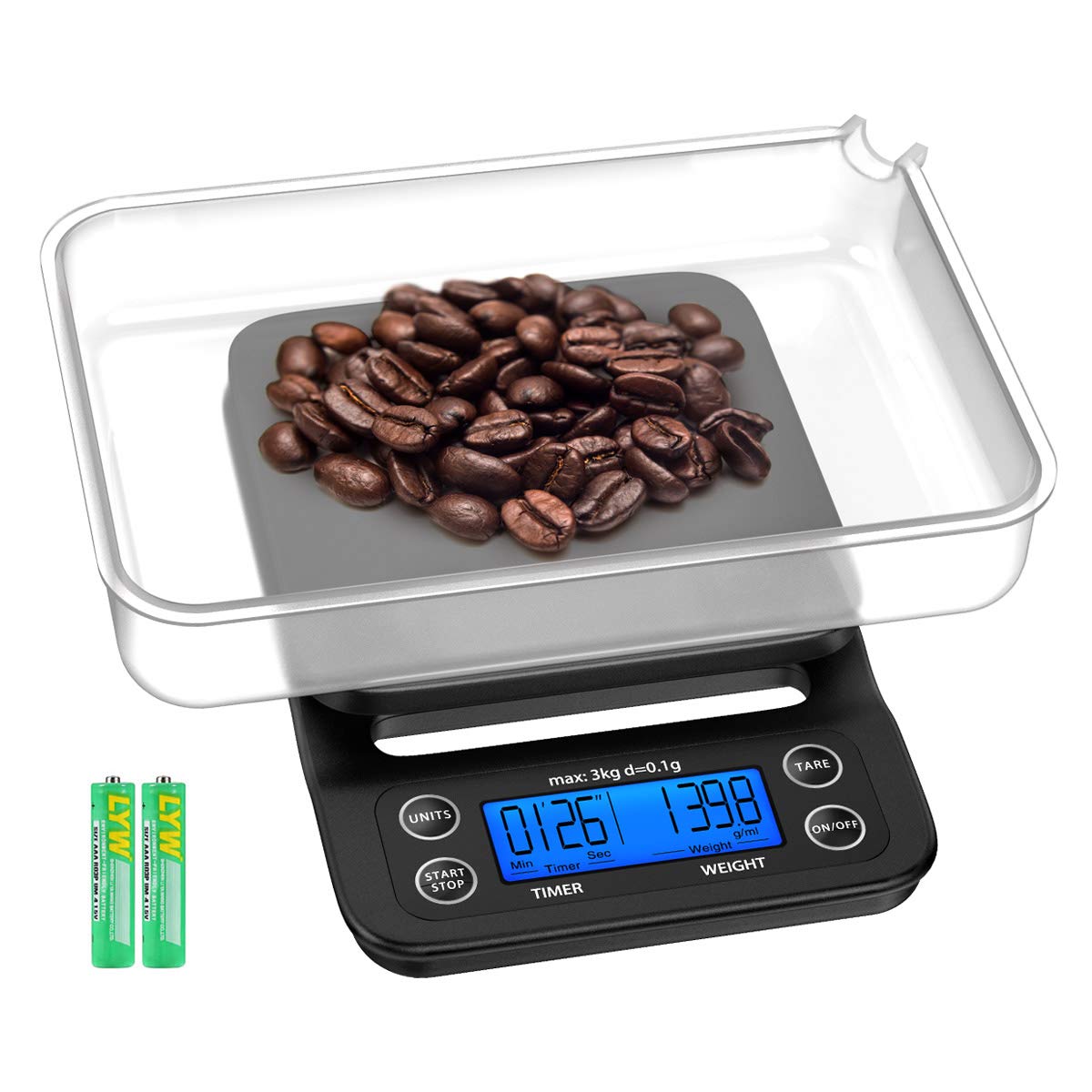 Buy KeeKit Digital Coffee Scale, 3kg/0.1g Hand Drip Coffee Scale with ...