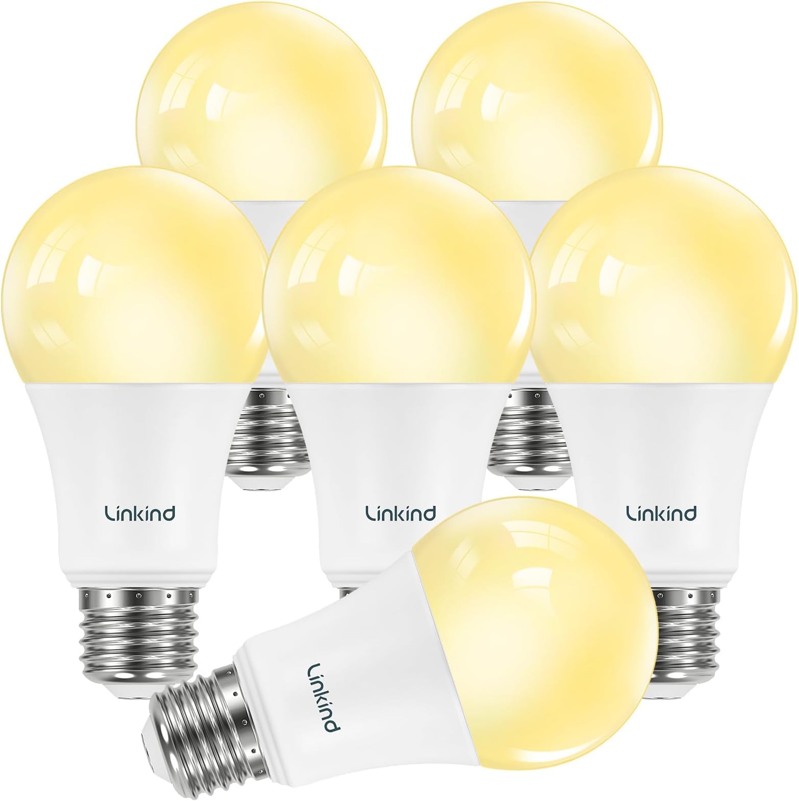 Linkind A19 LED Light Bulb, 75W Equivalent, 11.5W 2700K Soft White ...