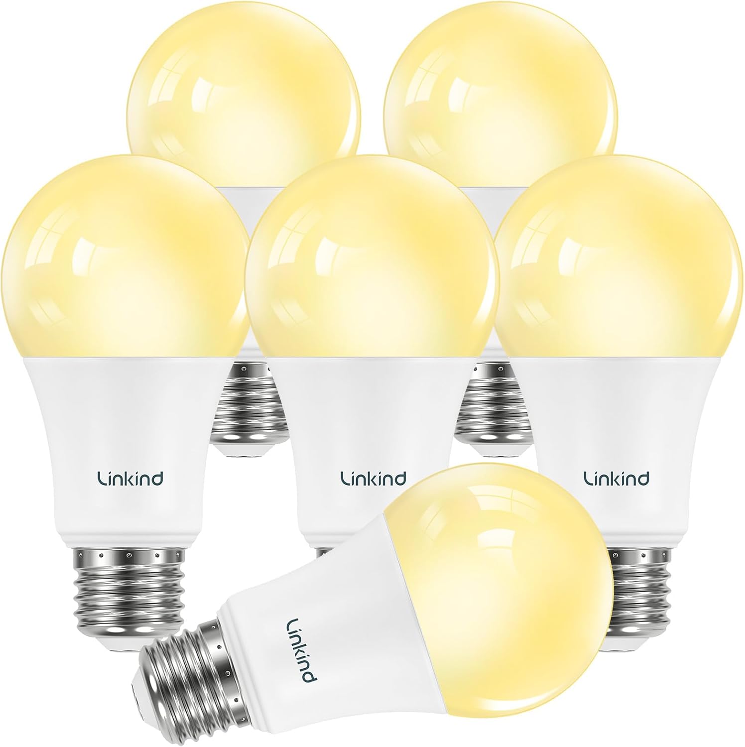 Linkind A19 LED Light Bulb, 75W Equivalent, 11.5W 2700K Soft White ...