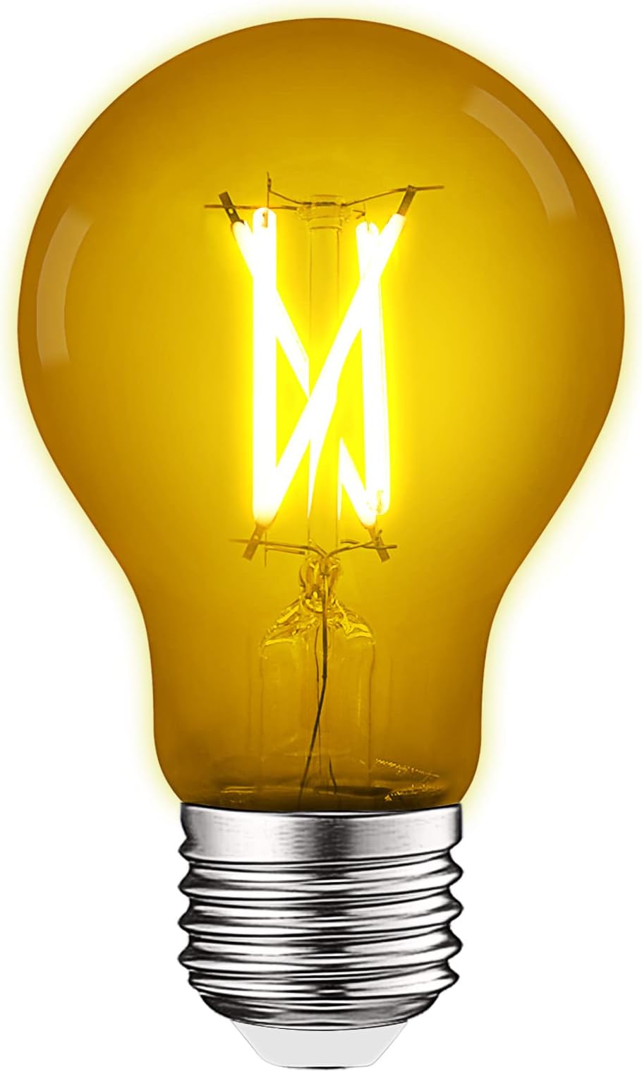 LUXRITE A19 Edison LED Yellow Light Bulb, 4.5W (60W Equivalent ...