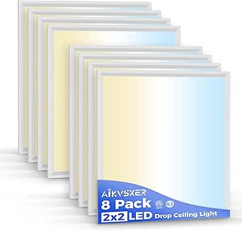 AIKVSXER 2x2 Led Flat Panel Light - 8 Pack 3000K/4000K/5000K Selectable Color Temperature 20W ...