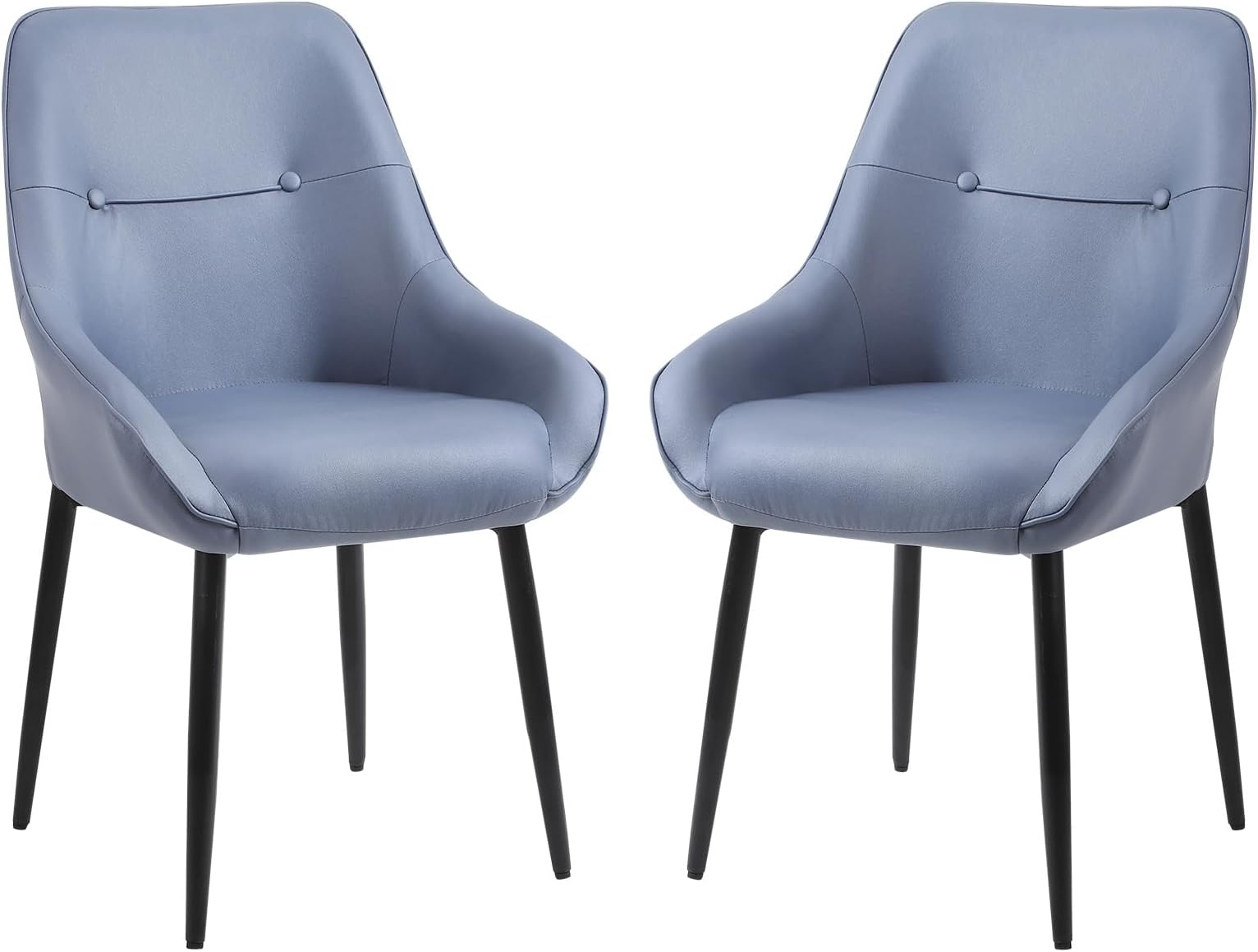 Amazon.com - PINIQUE Dining Chairs Set of 2, Blue Kitchen Chairs, Mid ...