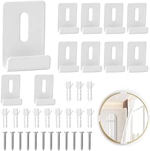 12 Pcs Metal Mirror Holder Clips, Wide Channel Mirror Hanging Kit, Heavy Duty Mirror Holders for ...