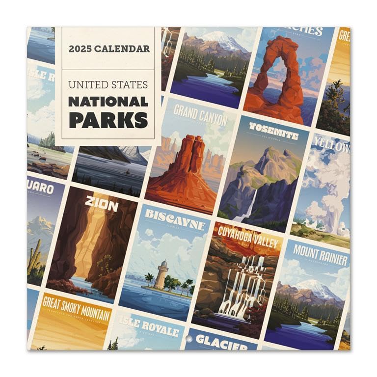 Buy USA National Parks Wall 2025 12" x 12" FSC® Plastic Free - Week ...