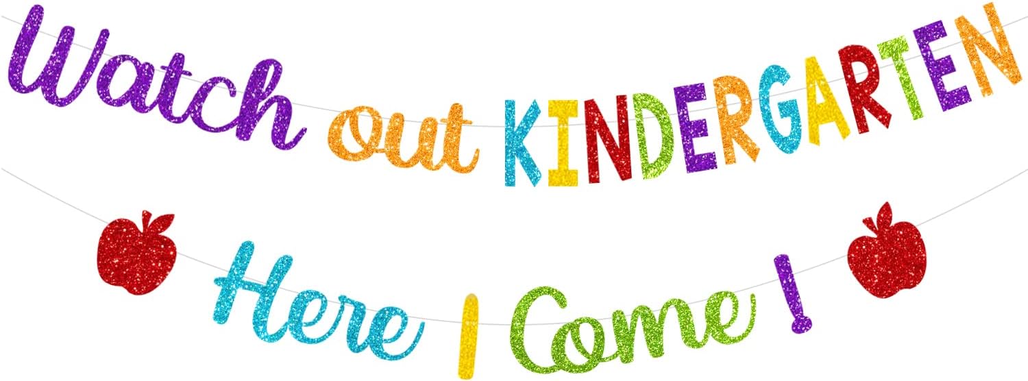 Amazon.com: PTFNY Glitter Watch Out Preschool Here I Come Banner Back ...