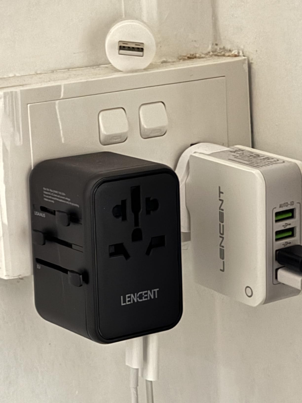 LENCENT Universal Travel Adapter, GaN III 65W International Charger ...