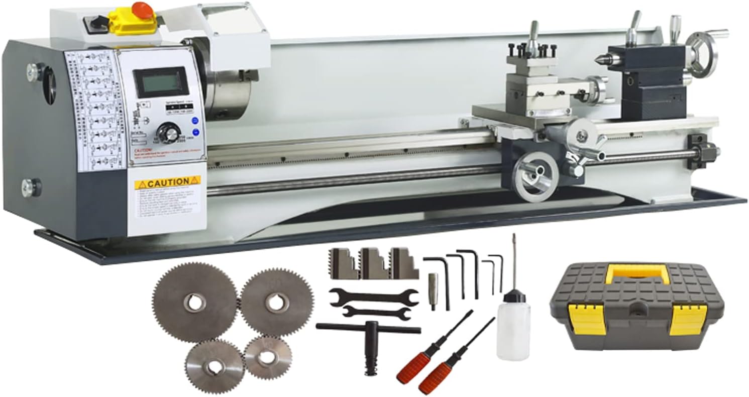 Amazon.com: TECHTONGDA Metal Lathe Machine Industrial Bench Lathe ...