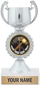 Amazon.com : 6.5" Silver Debate Trophies, Custom Chaplet Cup Debate ...