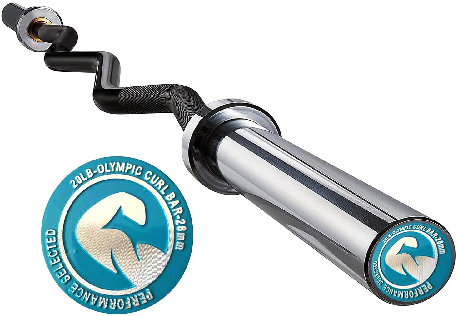 Buy Chong Fitness Olympic EZ Curl Bar 47Inch/86Inch(7ft)- (350lb/1500lb ...