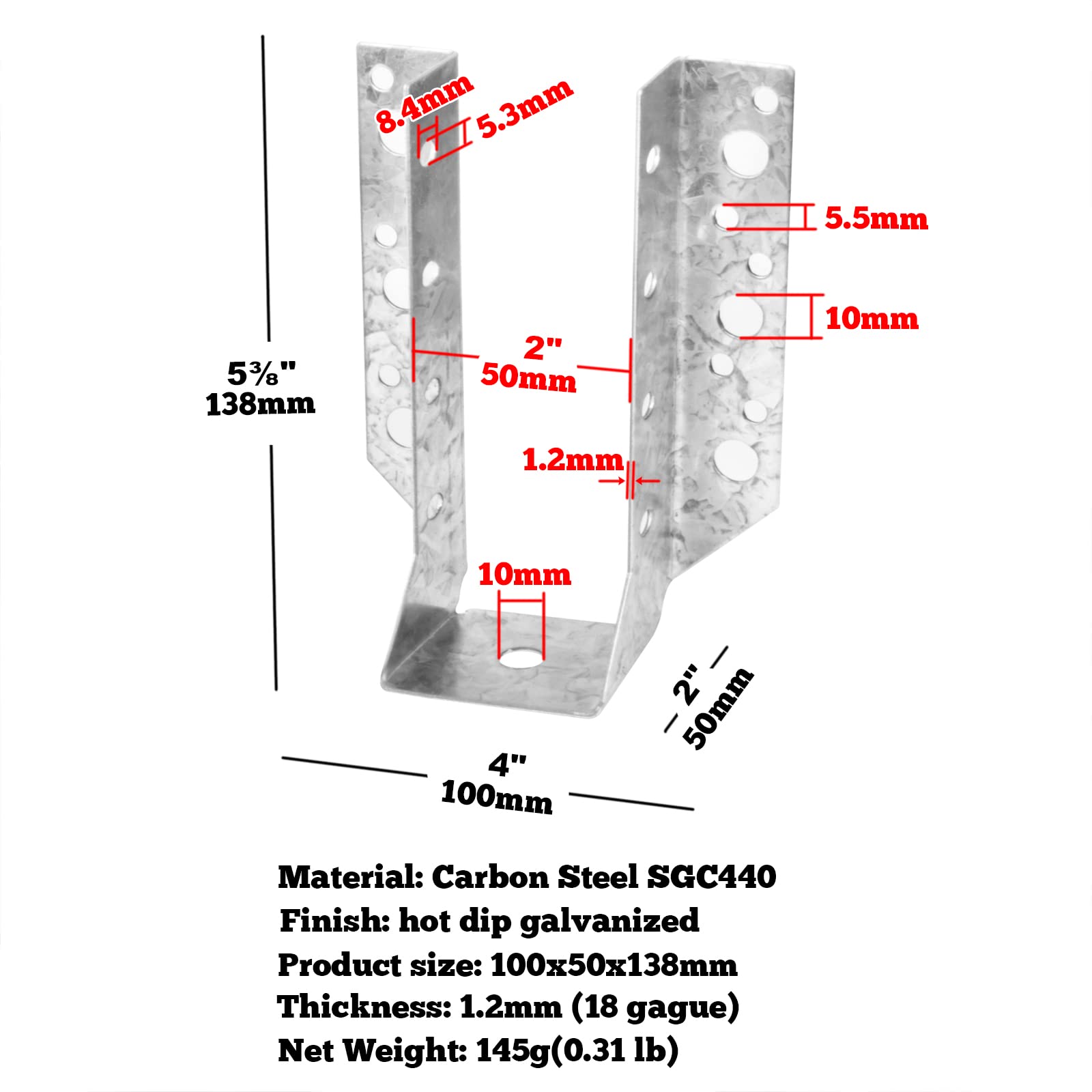 Joist Hanger Dimensions