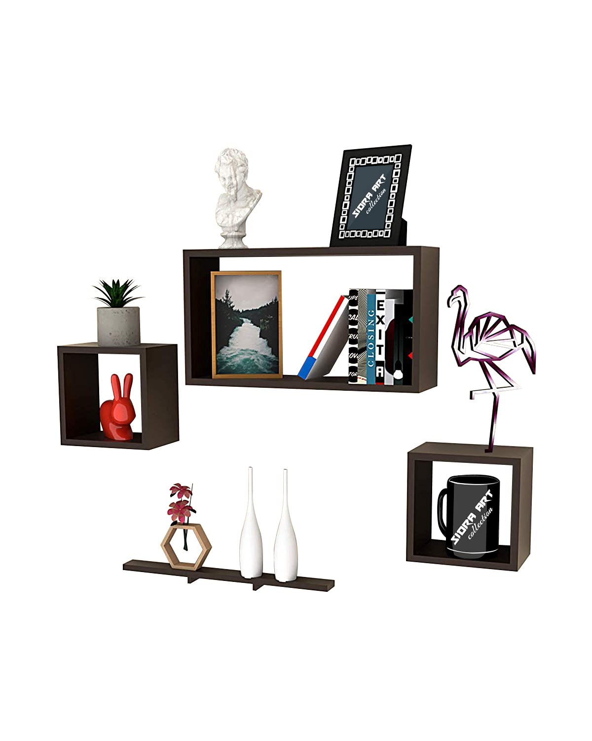Buy SIDRA Art Collection Living Room Shelves | Floating Storage Racks ...