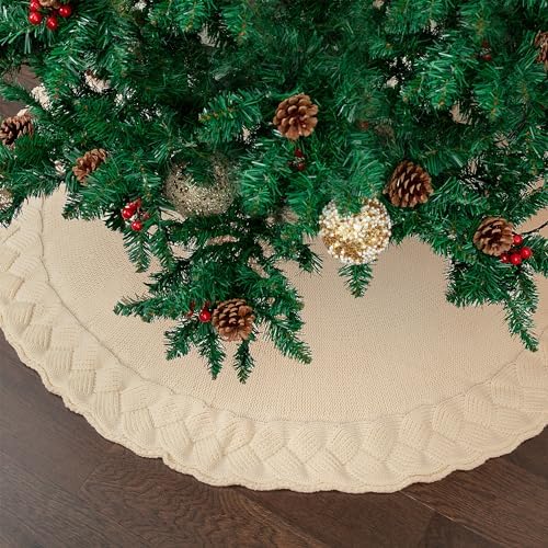 Amazon.com: Mr. Pen- Christmas Tree Skirt 48 inches, Knitted Christmas ...