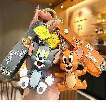MADNIKA Tom and Jerry Cartoon Character Keychain Set, Decorative Key ...