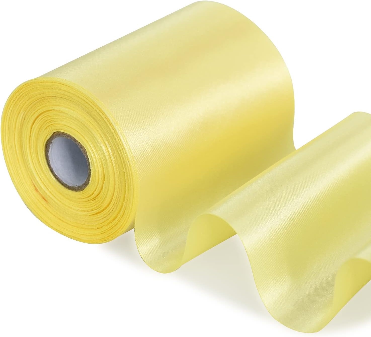 Amazon.com: TONIFUL 4 in x 22Yds Wide Canary Yellow Light Yellow Satin ...