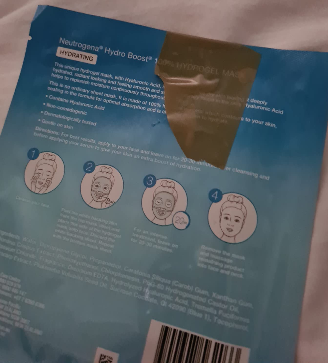 Neutrogena Hydro Boost Hydrating Hyaluronic Acid Hydrogel Face Mask 30g ...