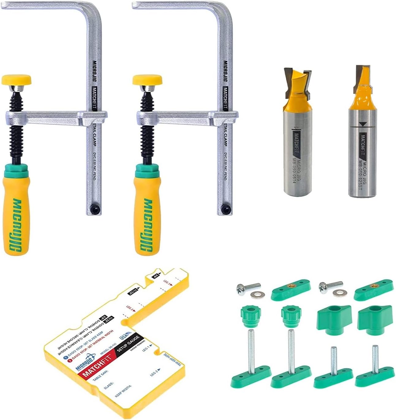 MICRO JIG Matchfit Dovetail AP Clamps (2-pack) + Matchfit Dovetail ...