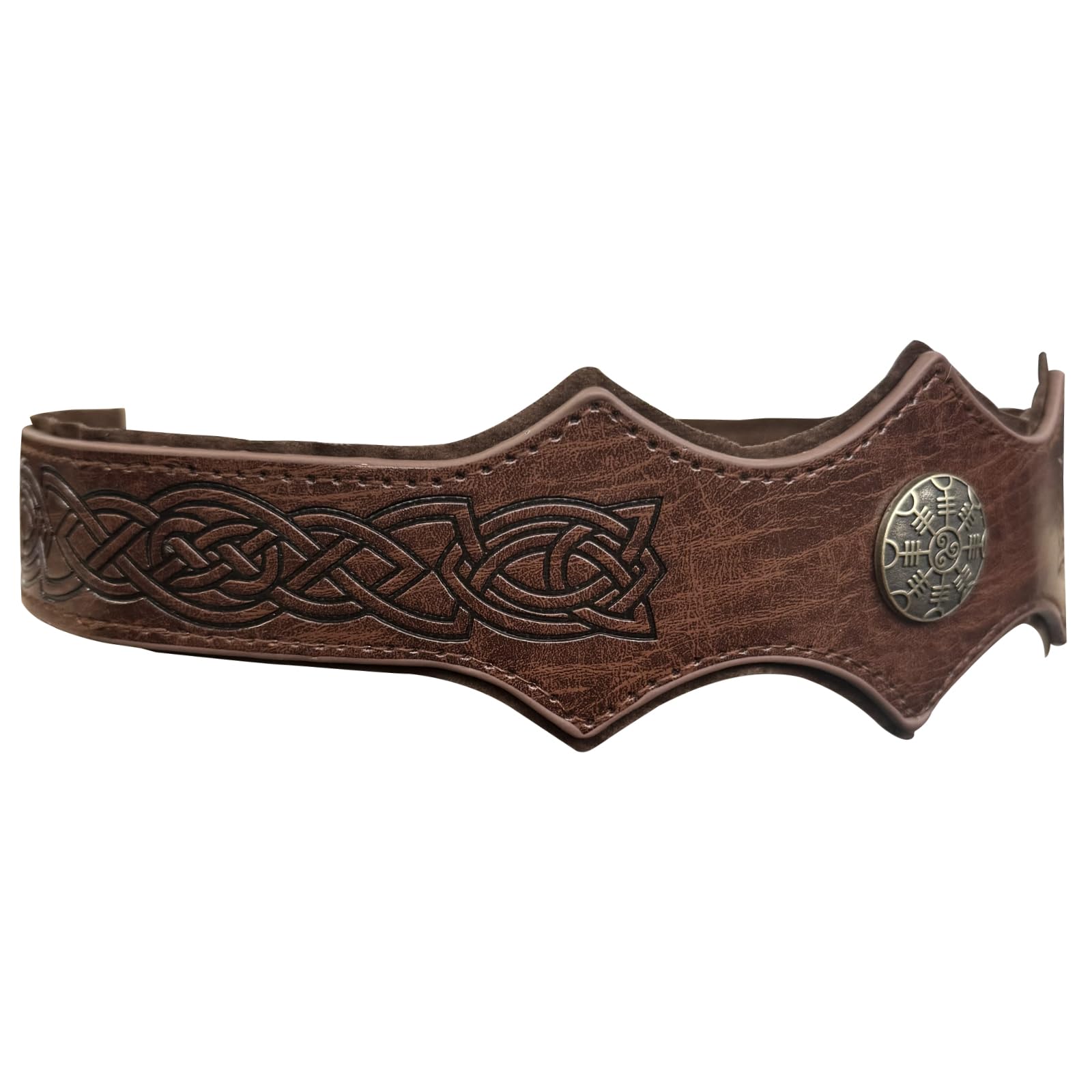 Snapklik.com : Leather Headpiece Viking Headband Embossed Leather Crown ...