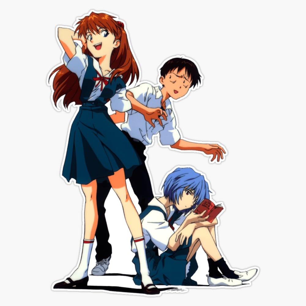 Shinji Rei Asuka Eva Neon Genesis Evangelion Sticker Vinyl Waterproof ...