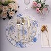 Amazon.com | 6 Blue Round 13 in Disposable Paper Floral Charger Plates ...