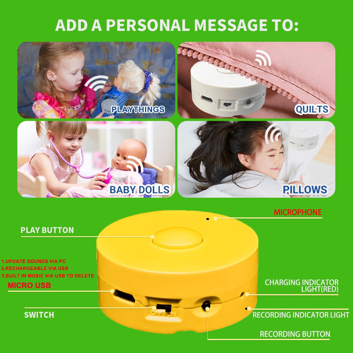 Snapklik.com : JRGKJCP 16 Minutes Voice Recorder, Record Custom Message ...